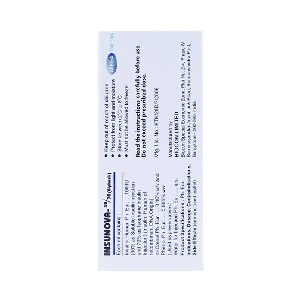 Thuốc tiêm hỗn dịch Insunova - 30/70 hộp 10 lọ x 10ml | Medigo