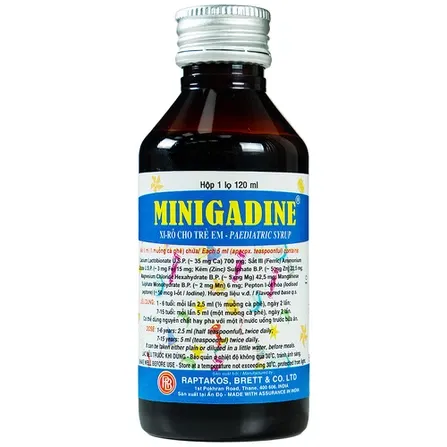 Siro trẻ em kích thích ăn ngon Minigadine Raptakos Brett hộp 1 chai ...