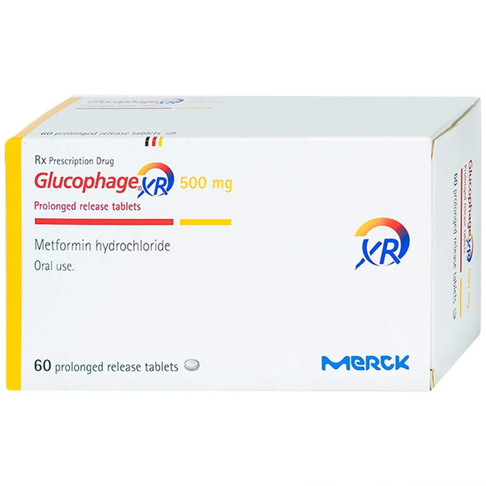 Thuốc điều trị đái tháo đường Glucophage XR 500mg hộp 60 viên