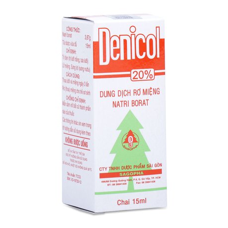 Dung dịch rơ miệng Denicol 20% hộp 1 chai 15ml
