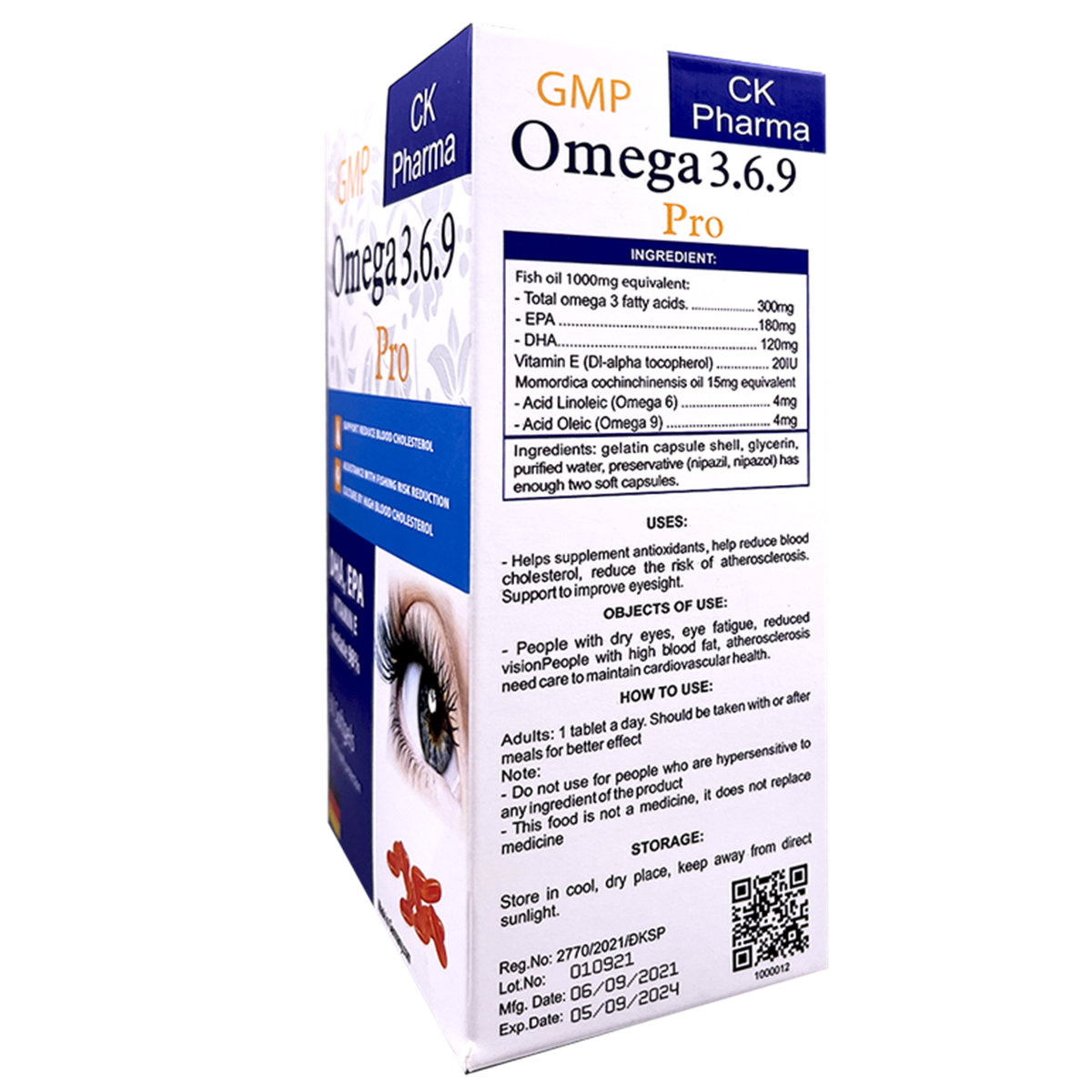 Viên uống dầu cá Omega 3.6.9 Pro CK Pharma hộp 1 lọ 60 viên nang mềm