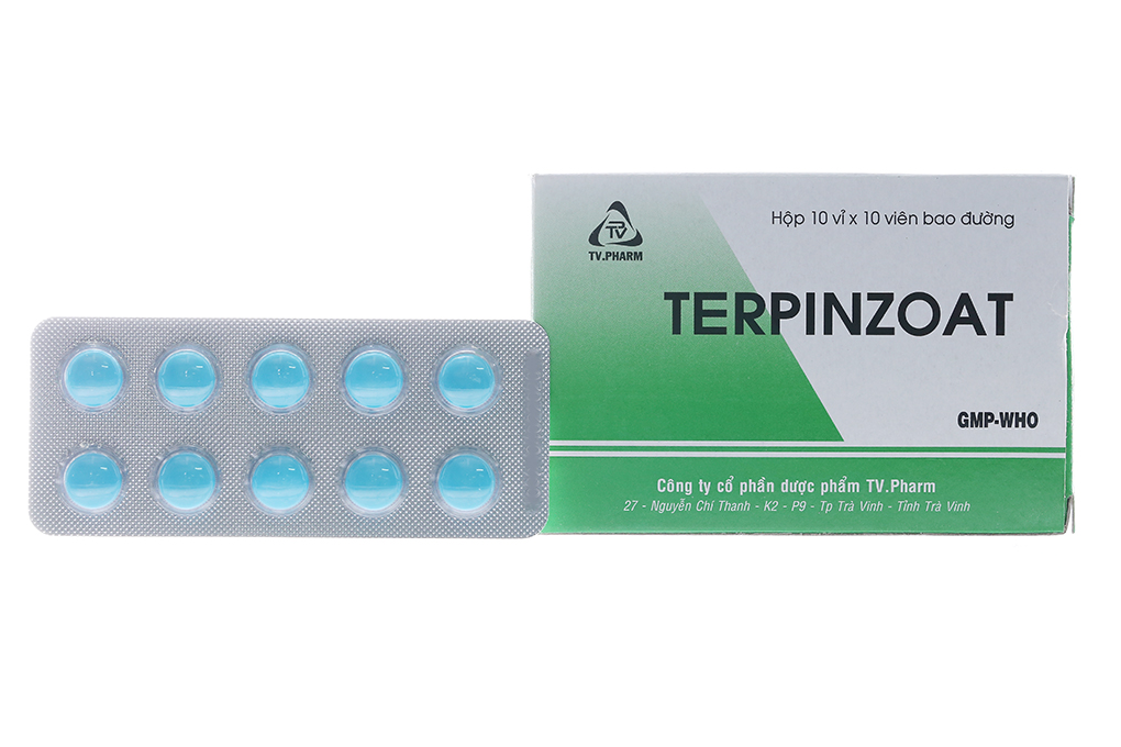 Thuốc trị ho, long đờm Terpinzoat hộp 100 viên bao đường