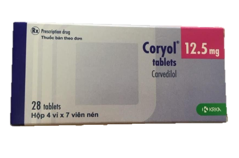 Thuốc điều trị cao huyết áp Coryol 12.5mg hộp 28 viên | Medigo