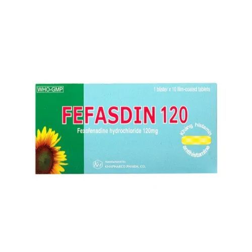 Thuốc trị viêm mũi dị ứng, mày đay Fefasdin 120mg hộp 1 vỉ x 10 viên