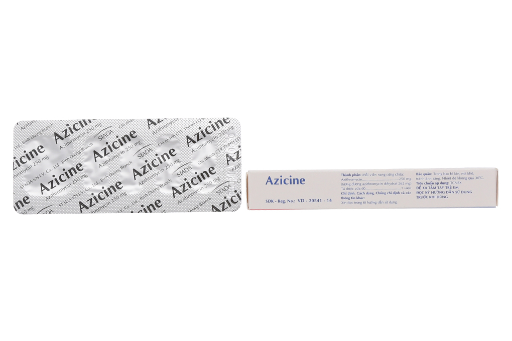 Thuốc kháng sinh Azicine 250mg STADA hộp 6 viên