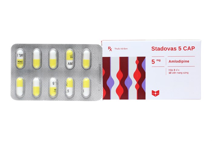 Thuốc trị cao huyết áp Stadovas 5 CAP hộp 30 viên | Medigo