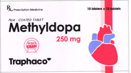 Thuốc trị tăng huyết áp Methyldopa 250mg Traphaco hộp 10 vỉ x 10 viên ...
