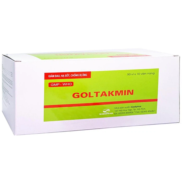 Điều trị cảm lạnh Goltakmin Hadiphar hộp 50 vỉ x 10 viên