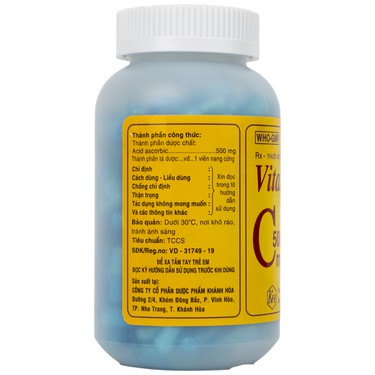 Thuốc dự phòng và điều trị bệnh Scorbut Vitamin C 500mg Khapharco hộp 1 ...