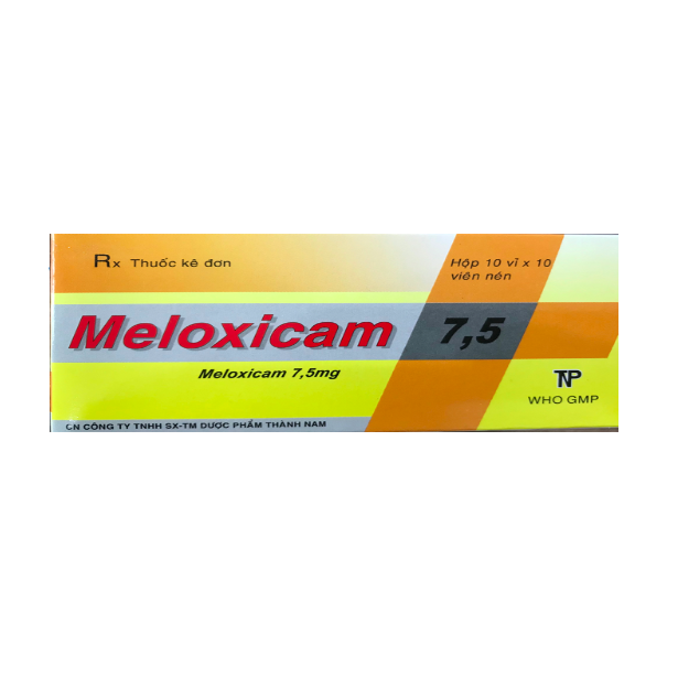 Thuốc điều trị bệnh viêm khớp Meloxicam 7,5 (DP Thành Nam) hộp 10 vỉ x ...