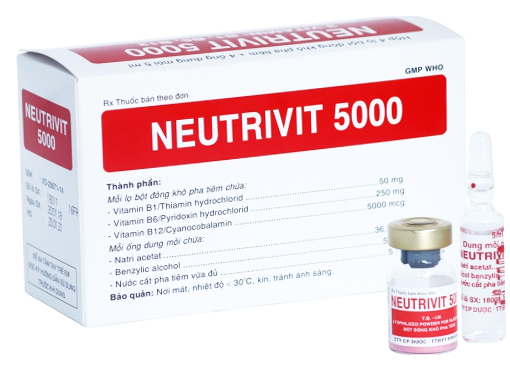 Thuốc tiêm bổ sung Vitamin B Neutrivit 5000 hộp 4 lọ + 4 ống nước cất ...