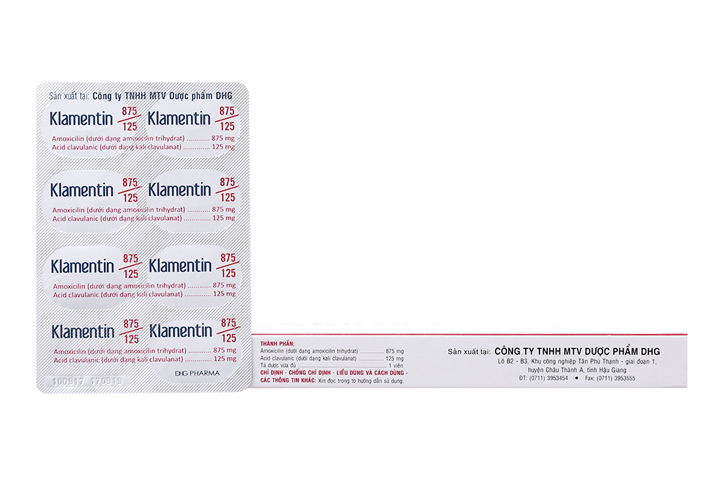 Thuốc kháng sinh Klamentin 875mg/125mg hộp 14 viên | Medigo