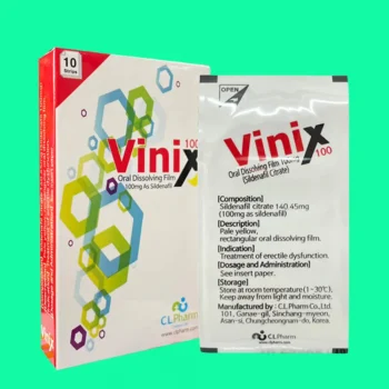 Tem ngậm hỗ trợ sinh lý nam giới Vinix 100 hộp 10 miếng | Medigo