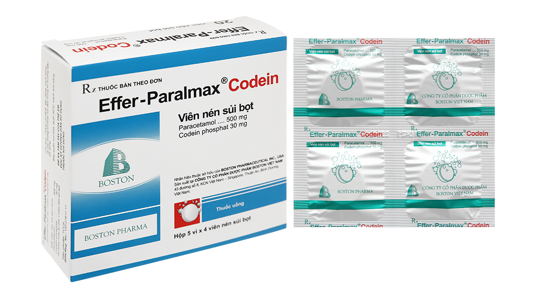 Thuốc giảm đau trung bình đến nặng Effer- Paralmax Codein hộp 5 vỉ x 4 ...