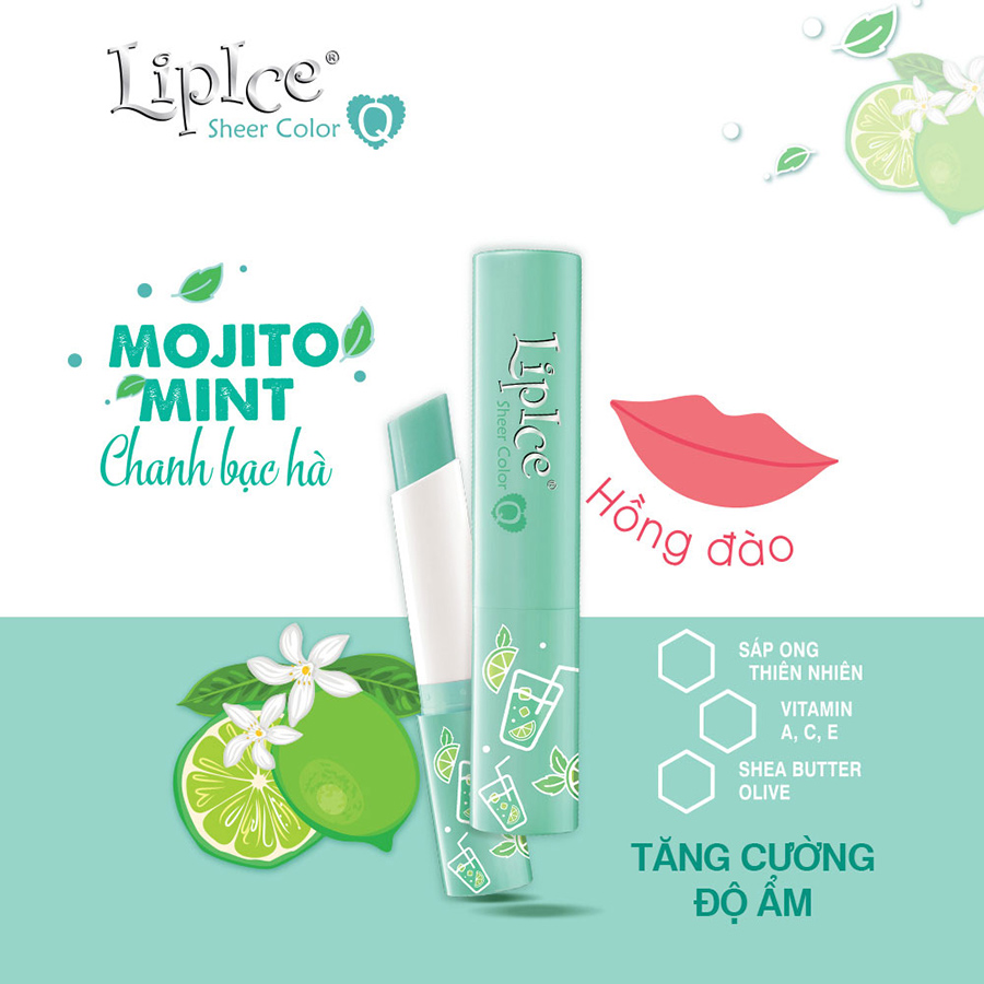Son dưỡng chuyển màu Lipice Sheer Color Q Mojito Mint tuýp 2.4g | Medigo
