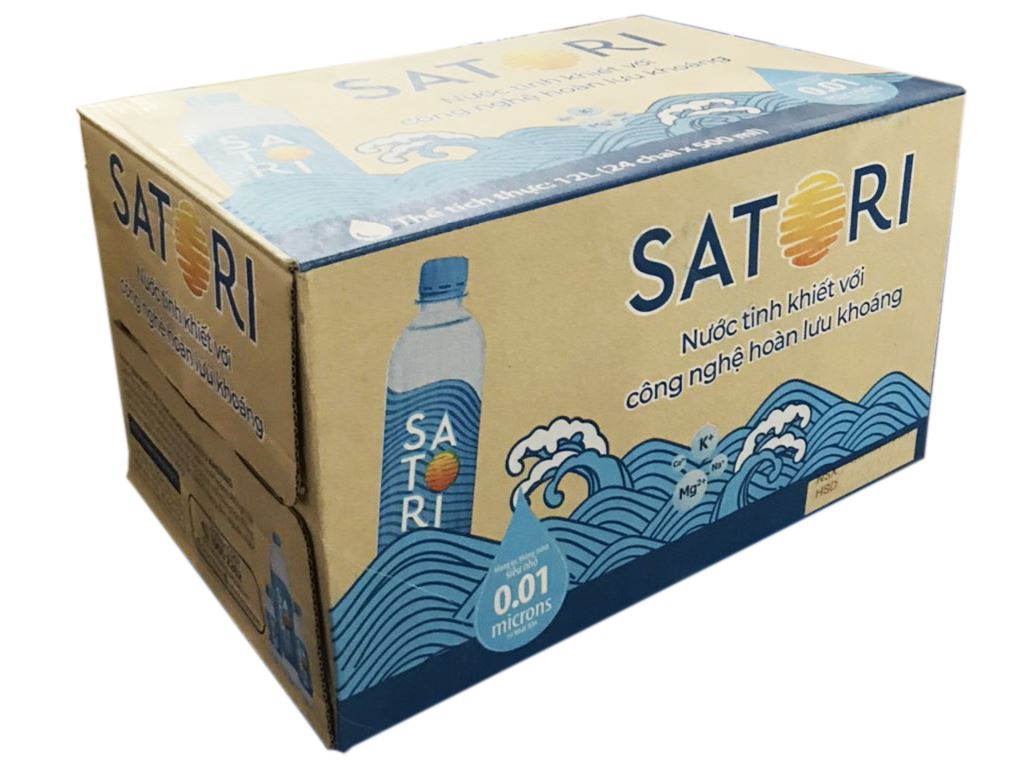 Nước đóng chai tinh khiết SATORI thùng 24 chai 500ml | Medigo