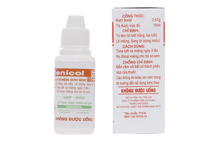 Dung dịch rơ miệng Denicol 20% hộp 1 chai 15ml