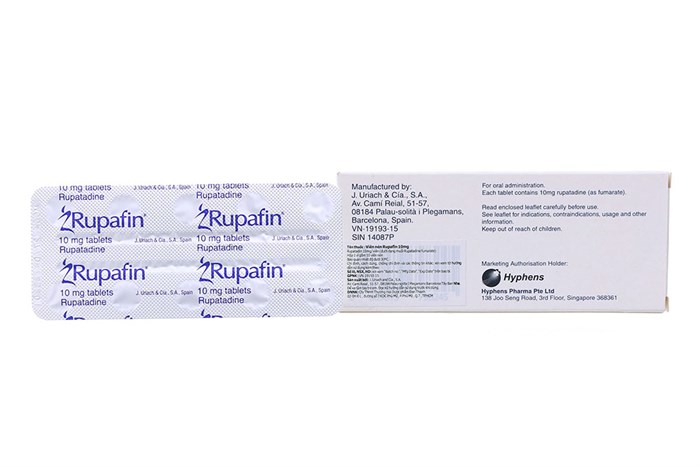 Thuốc chống dị ứng Rupafin 10 mg hộp 10 viên | Medigo