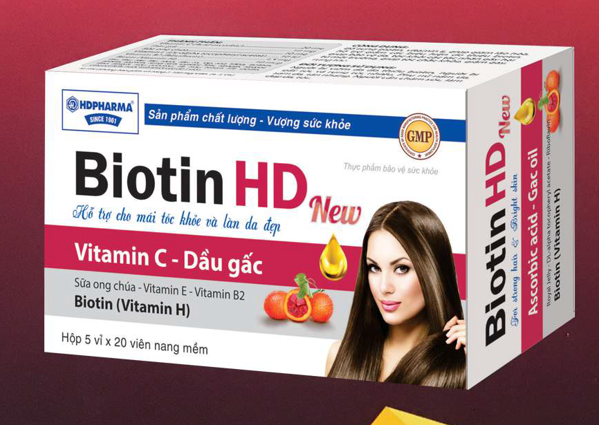 Hỗ trợ cho mái tóc khỏe và làn da đẹp Biotin HD New hộp 5 vỉ x 20 viên nang mềm | Medigo