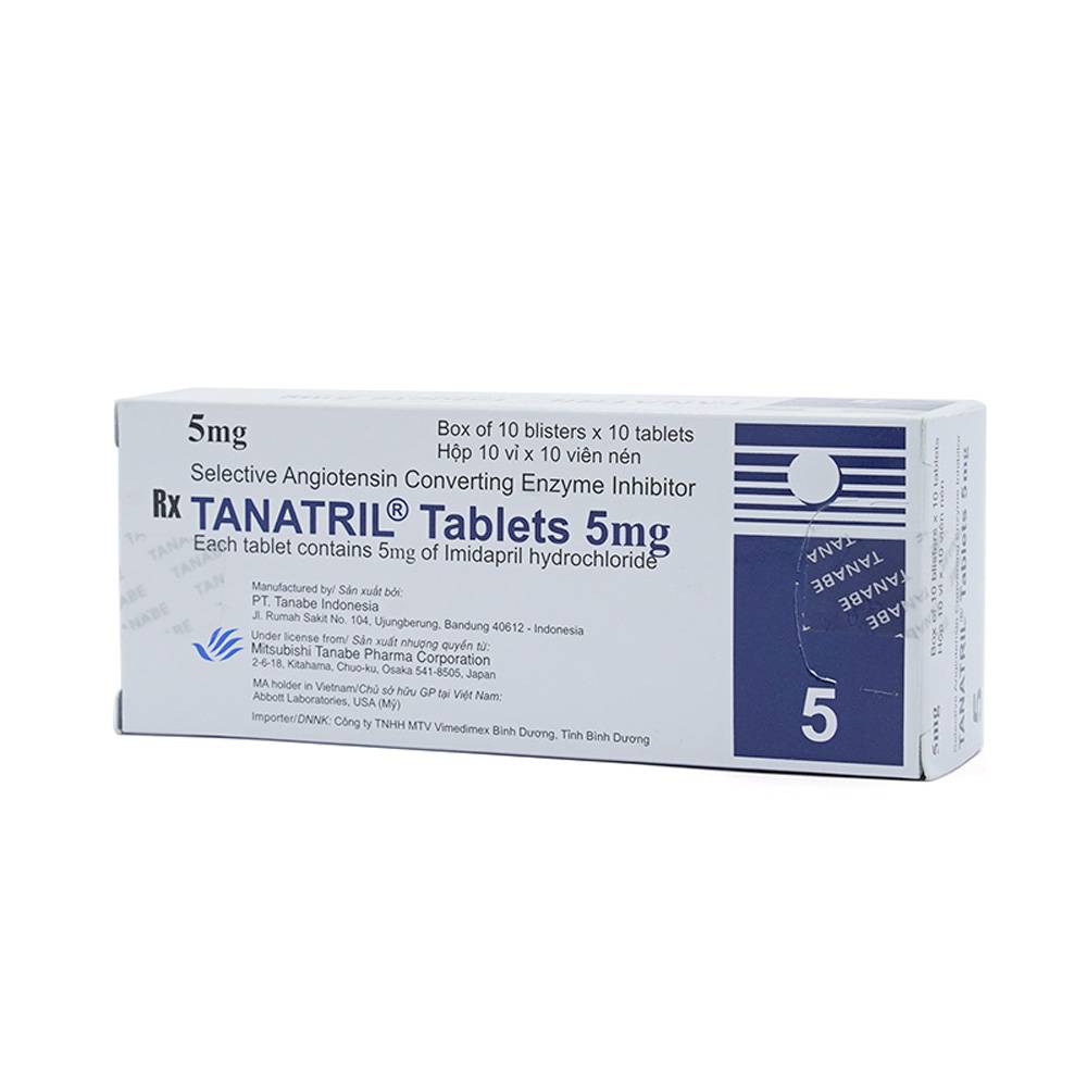 Thuốc điều trị tăng huyết áp Tanatril 5mg hộp 100 viên | Medigo