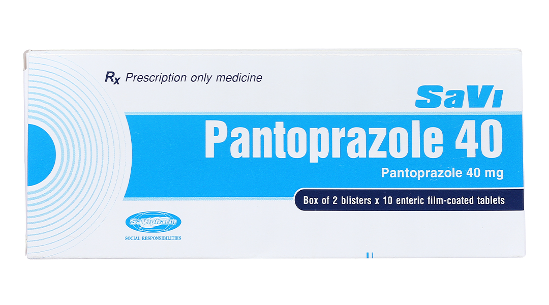 Thuốc điều trị trào ngược dạ dày- thực quản SaVi Pantoprazole 40 hộp 2 vỉ x 10 viên nén bao phim ...