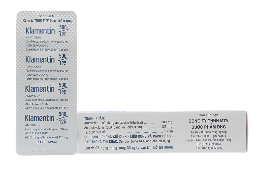 Thuốc kháng sinh Klamentin 500mg/125mg hộp 12 viên | Medigo