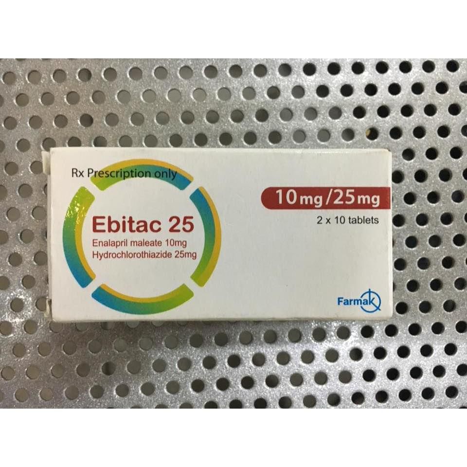 Thuốc trị tăng huyết áp Ebitac 25 hộp 2 vỉ x 10 viên nén | Medigo