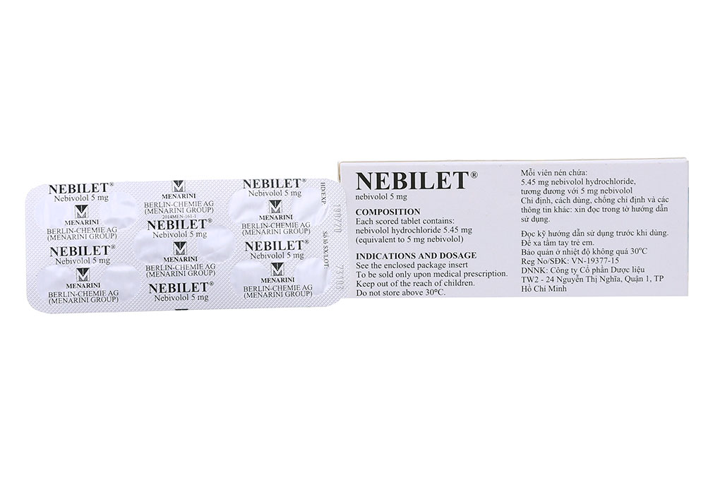 Thuốc trị cao huyết áp Nebilet 5mg hộp 14 viên | Medigo