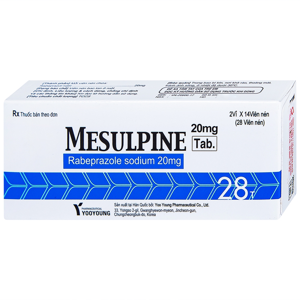 Thuốc trị đau dạ dày MESULPINE 20MG hộp 28 viên | Medigo