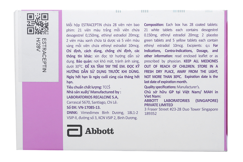 Thuốc tránh thai Estraceptin hộp 28 viên | Medigo