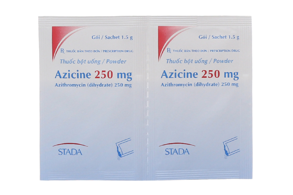 Thuốc kháng sinh Azicine 250mg STADA hộp 6 gói