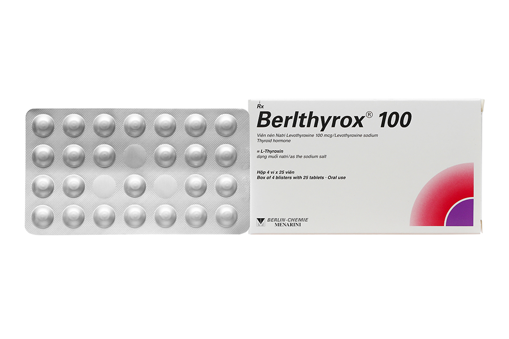Thuốc trị suy giáp Berlthyrox 100mcg hộp 100 viên