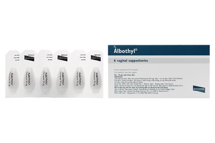Viên đặt trị nhiễm khuẩn âm đạo Albothyl hộp 6 viên