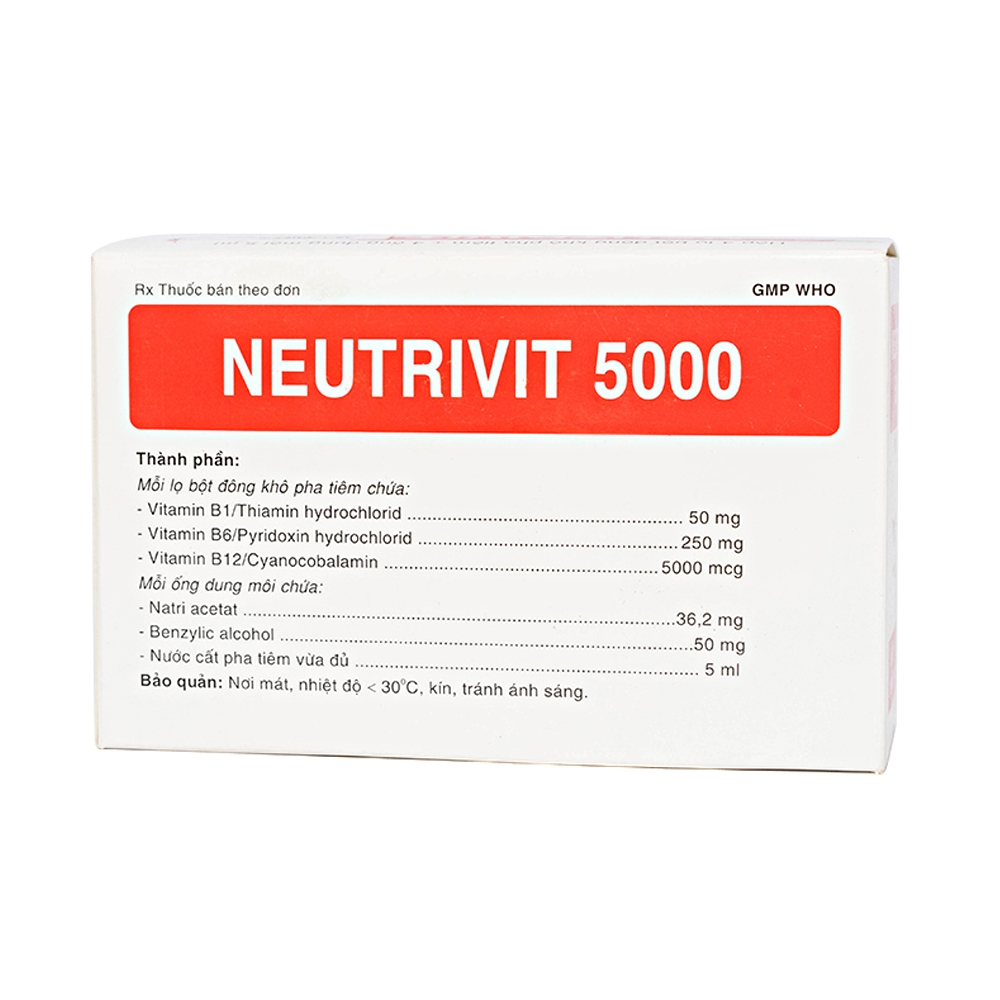 Thuốc tiêm bổ sung Vitamin B Neutrivit 5000 hộp 4 lọ + 4 ống nước cất ...