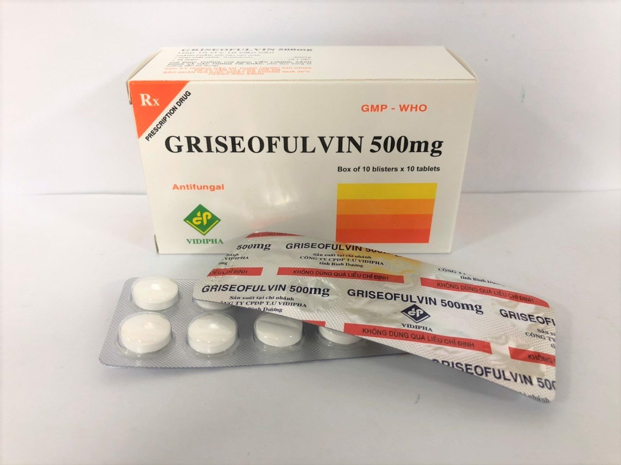 Thuốc trị nấm Griseofulvin 500mg (Vidipha) hộp 100 viên | Medigo