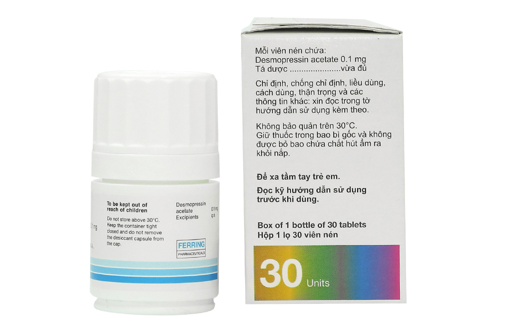 Thuốc trị đái tháo nhạt Minirin 0.1mg hộp 30 viên