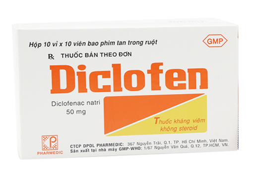 Thuốc giảm đau, kháng viêm Diclofen 50mg (Pharmedic) hộp 10 vỉ x 10 ...