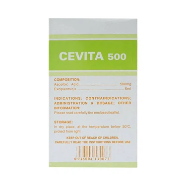 Thuốc điều trị thiếu Vitamin C Cevita 500 F.T Pharma hộp 10 vỉ x 10 ống