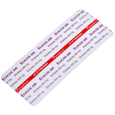 Điều trị triệu chứng thoái hoá khớp Elacox 200 hộp 10 vỉ x 10 viên