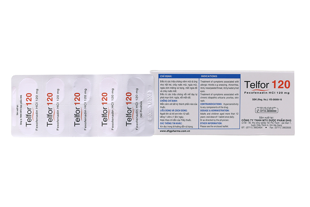 Thuốc chống dị ứng Telfor 120 hộp 20 viên
