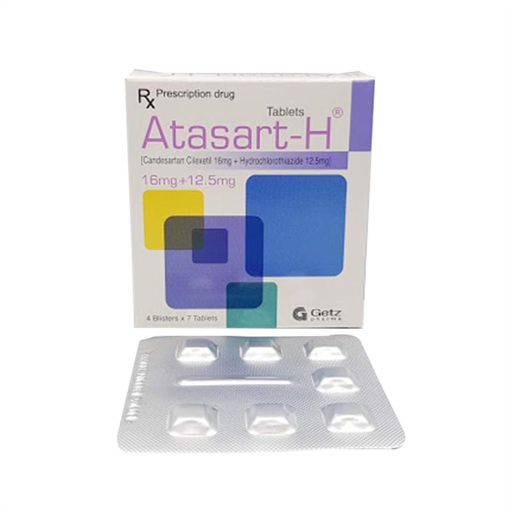 Thuốc trị cao huyết áp Atasart - H hộp 4 vỉ x 7 viên nén