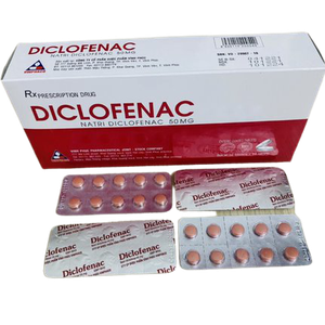 Thuốc kháng viêm DICLOFENAC 50mg (DP Vĩnh Phúc) hộp 50 vỉ x 10 viên