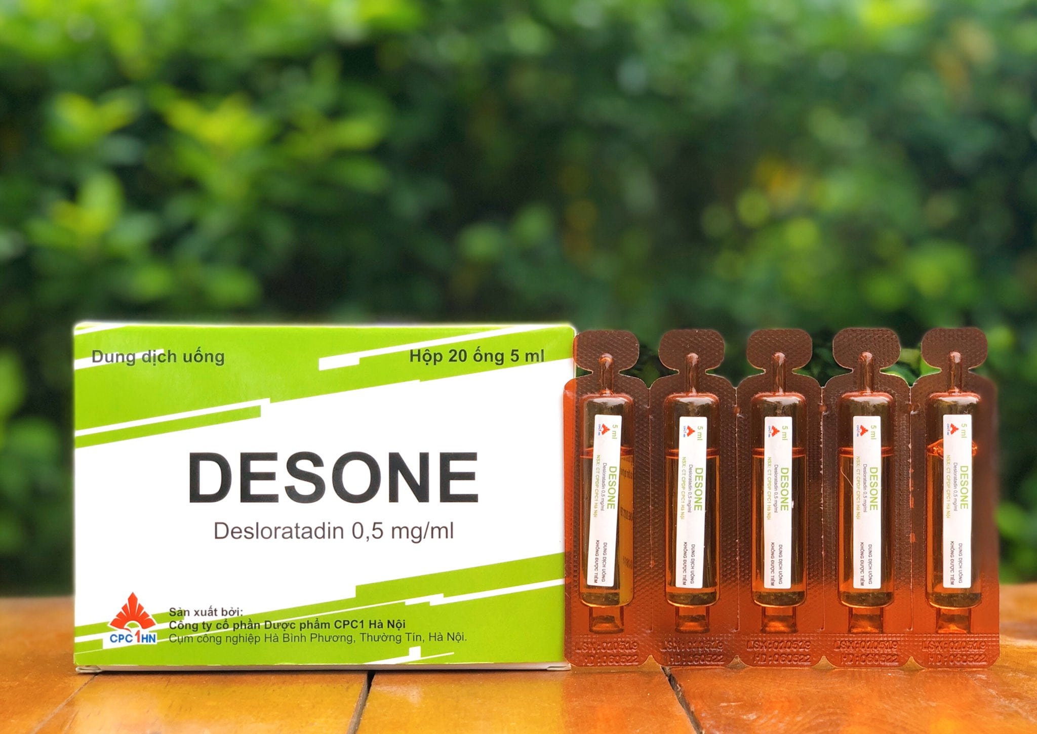 Dung dịch uống chống dị ứng DESONE 0,5mg/ml hộp 20 ống x 5ml | Medigo