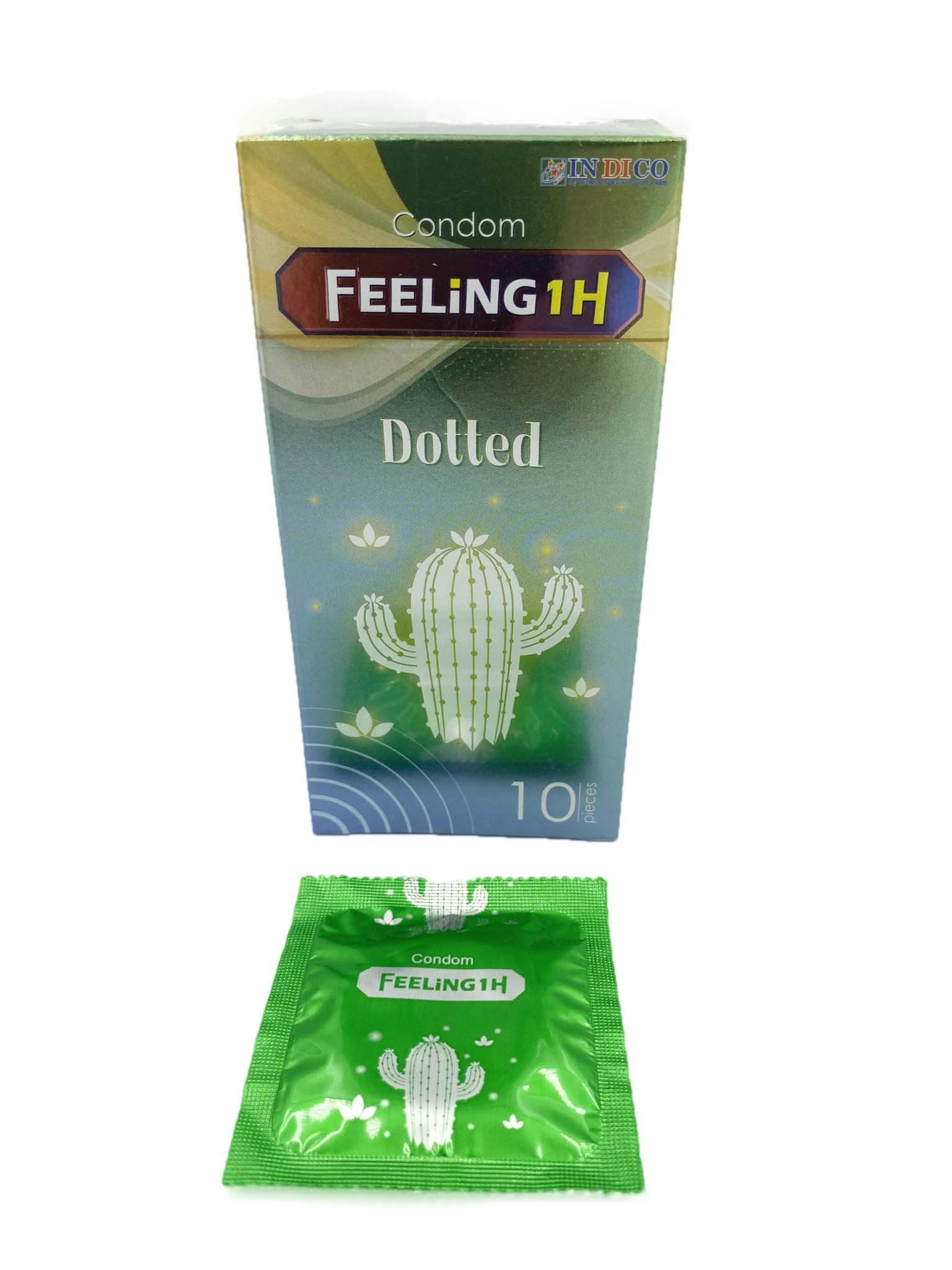 Bao cao su gân gai Condom FEELING 1H Dotted hộp 10 cái