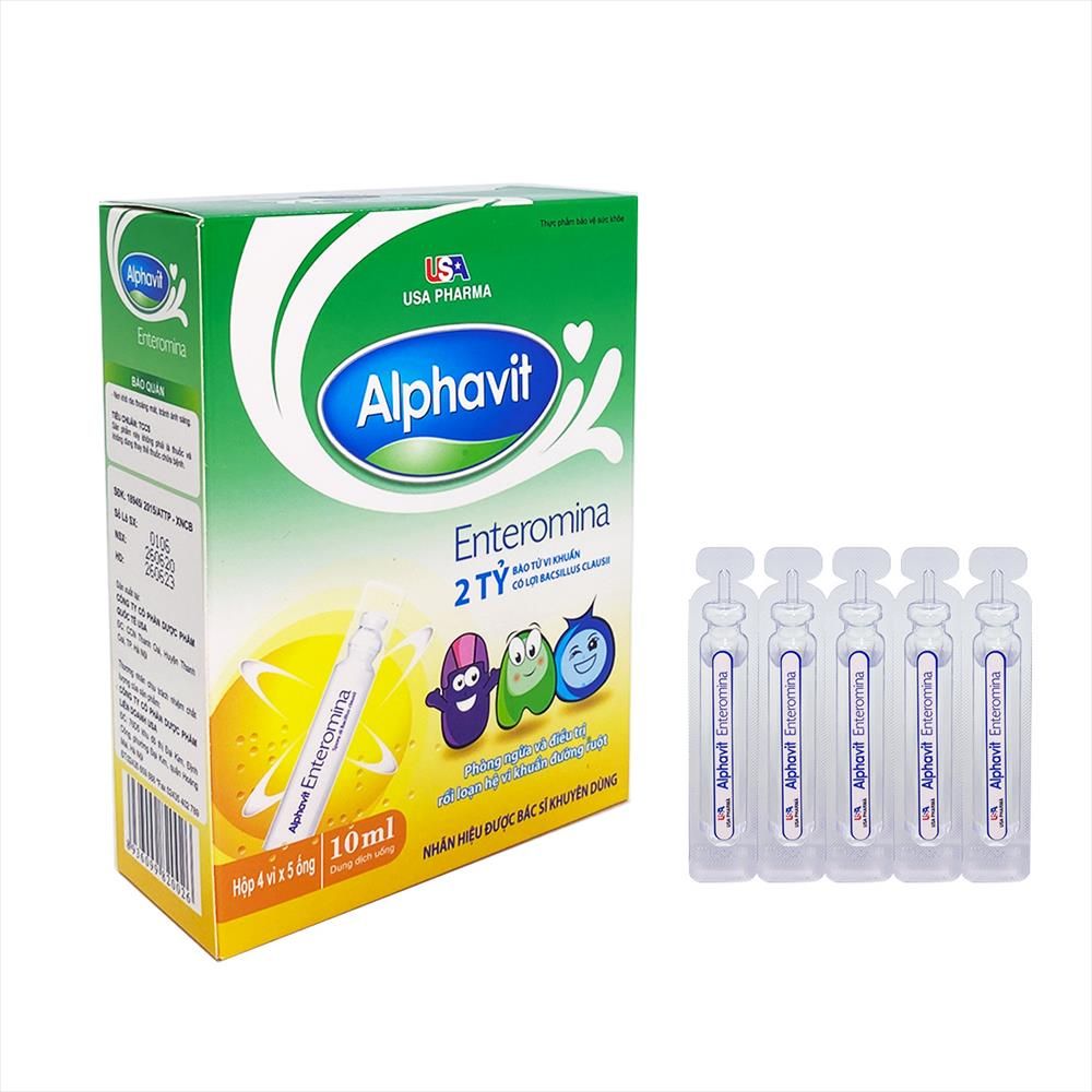 Ống uống bổ sung men vi sinh Alphavit Enteromina hộp 4 vỉ x 5 ống x ...