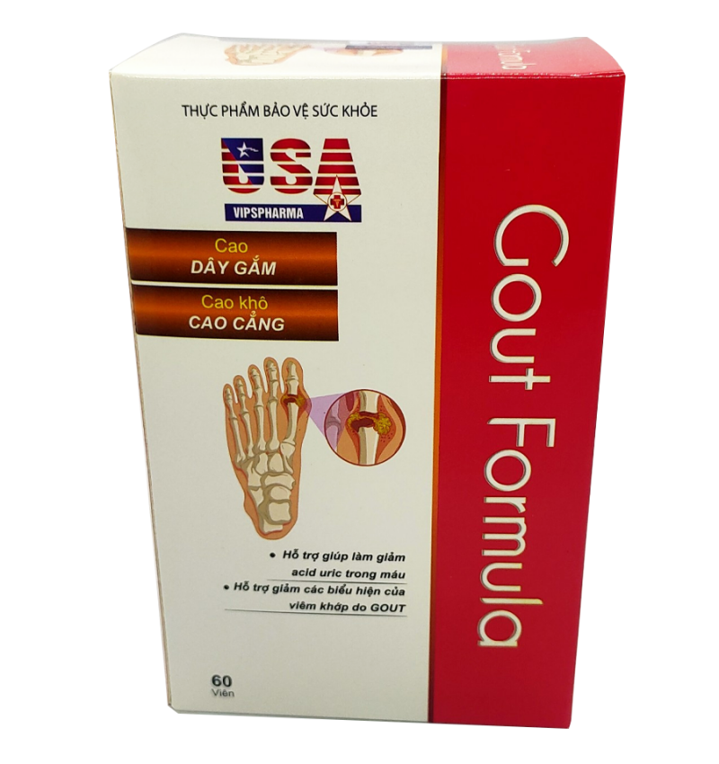 Hỗ trợ giảm đau do gout Gout Formula hộp 1 lọ 60 viên