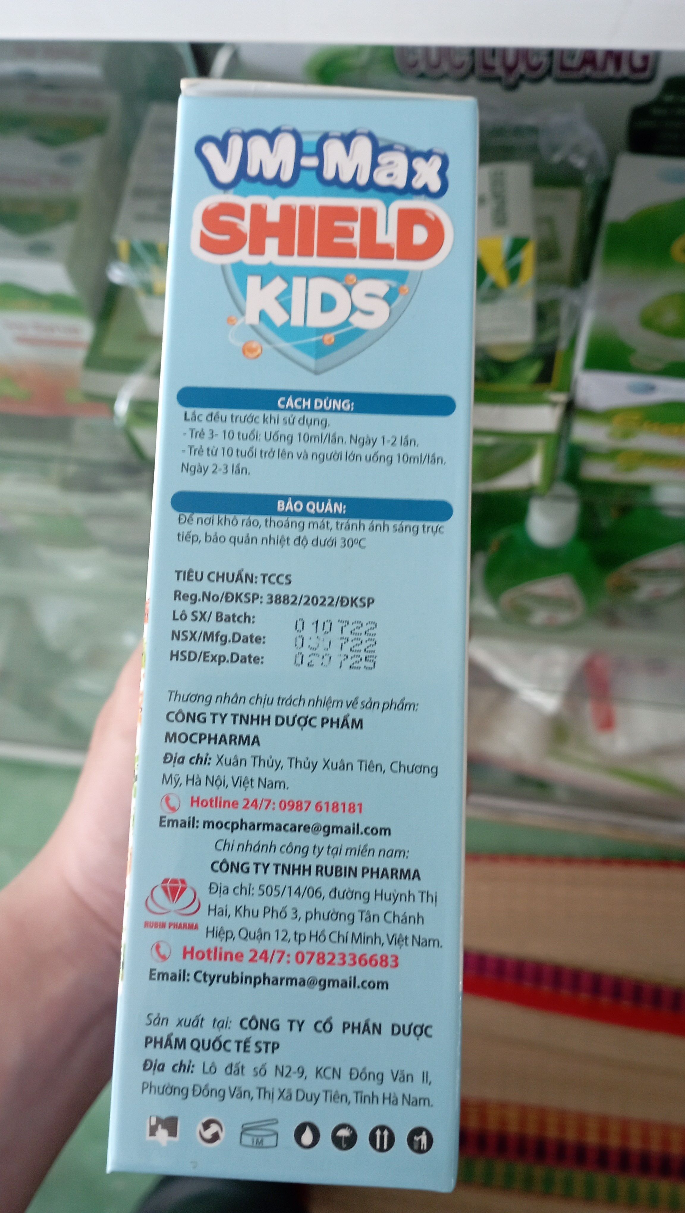 Hỗ trợ tăng sức đề kháng cho trẻ VM-Max SHIELD KIDS hộp 20 ống x 10ml ...