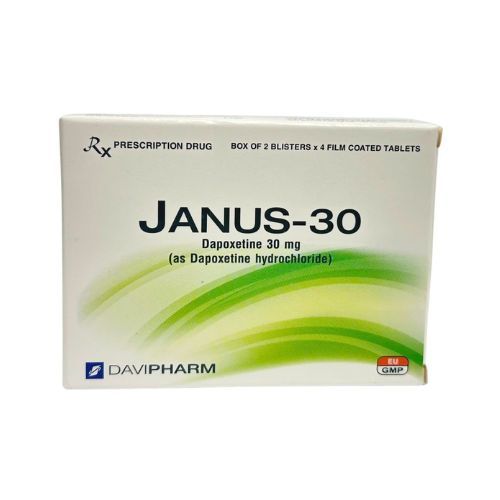 Thuốc điều trị xuất tinh sớm JANUS-30 Davipharm hộp 2 vỉ x 4 viên