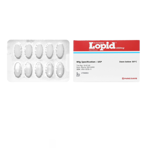 Thuốc mỡ máu Lopid 600mg hộp 6 vỉ x 10 viên