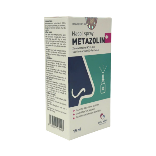 Dung dịch xịt mũi Nasal Spray Metazolin Đức Minh hộp 1 chai 15ml
